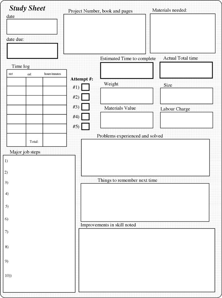 Jewelry Making Study Sheet - Ganoksin Jewelry Making Community