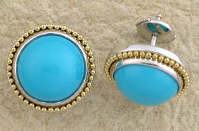 22K Gold Granulation on Turquoise Earrings - Ganoksin Jewelry Making ...